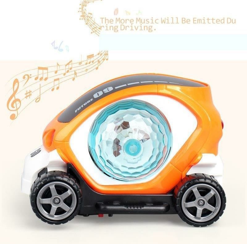 Future 09 Auto Move Car Toy with RGB LED Lights & Music – Interactive 360° Rotating Car for Kids ...