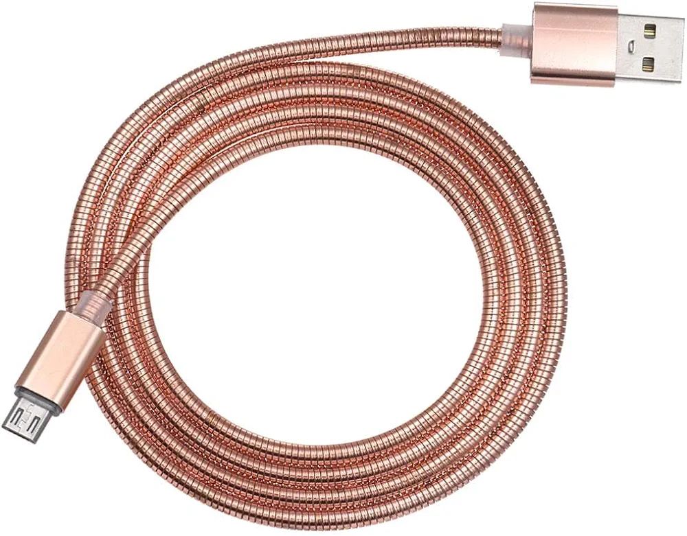 Metal Winding Micro USB Charging & Data Cable For Android Devices Rose ...