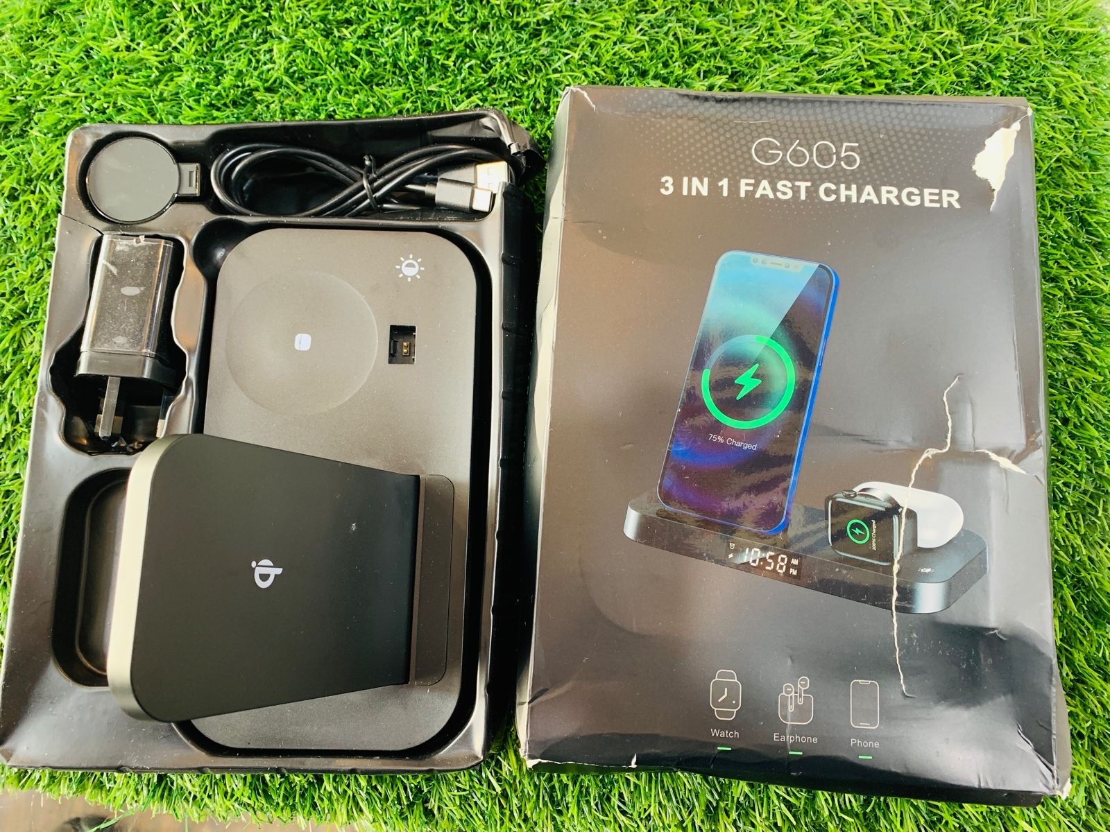 G605 3 in 1 Fast wireless charger 23W | Daraz.pk