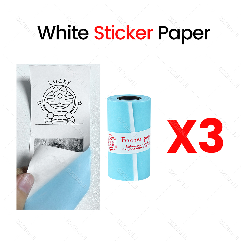 58mm thermal Color White Sticker Adhesive Notes Paper Rolls DIY Receipt ...