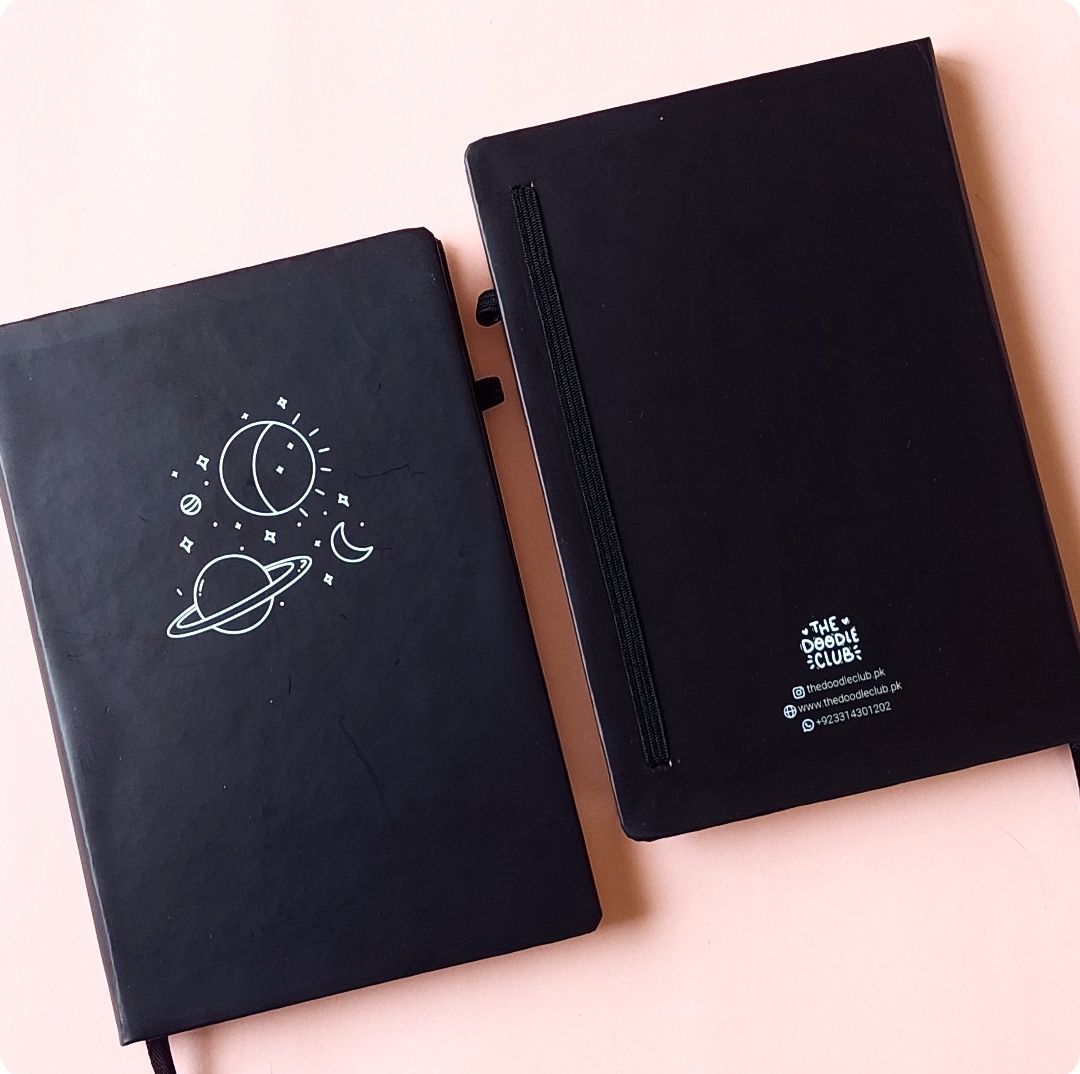 Space Doodle Minimalistic Black BuJo Notebook Dot grid Diary Dotted ...