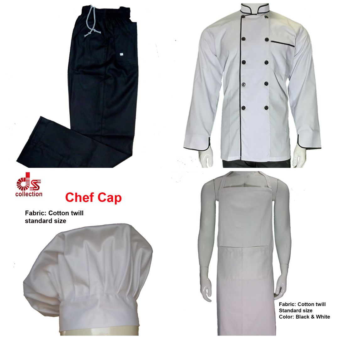 Chef uniform set cooking uniform baking dress black chef coat | Daraz.pk