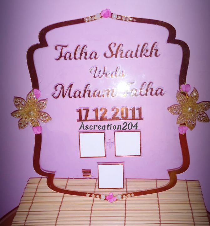 Acrylic nikkah board/Thumb board... | Daraz.pk