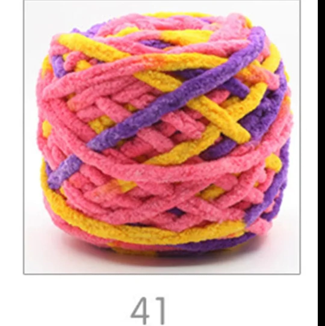 100Gram Chunky Plush Yarns solid / multi color | Daraz.pk