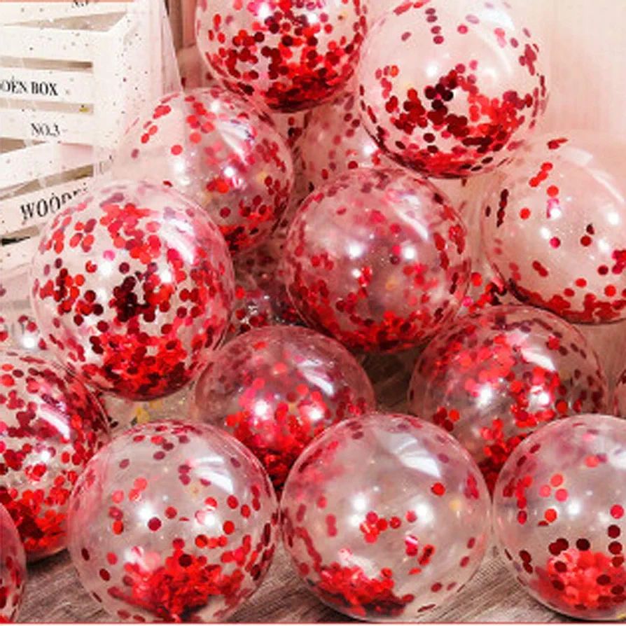 Transparent Confetti Balloons (pack of 10 pcs) multicolor and single ...