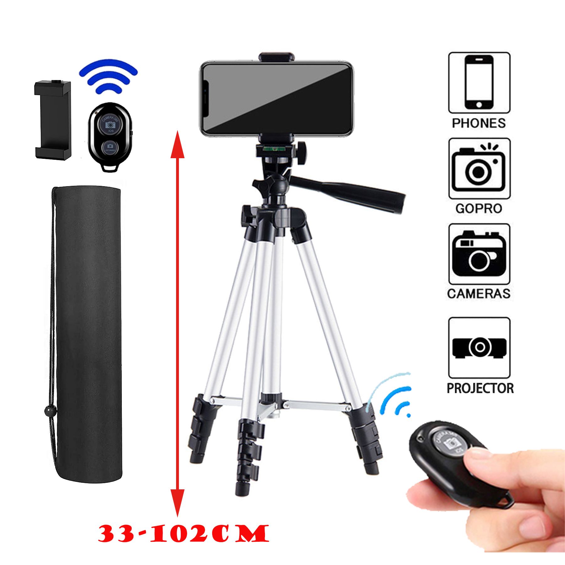 DSLR Flexible Tripod Extendable Travel Lightweight Stand Remote Control ...