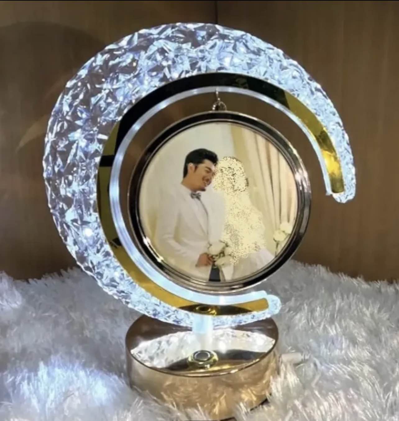 Crystal moon frame with LED light | Daraz.pk