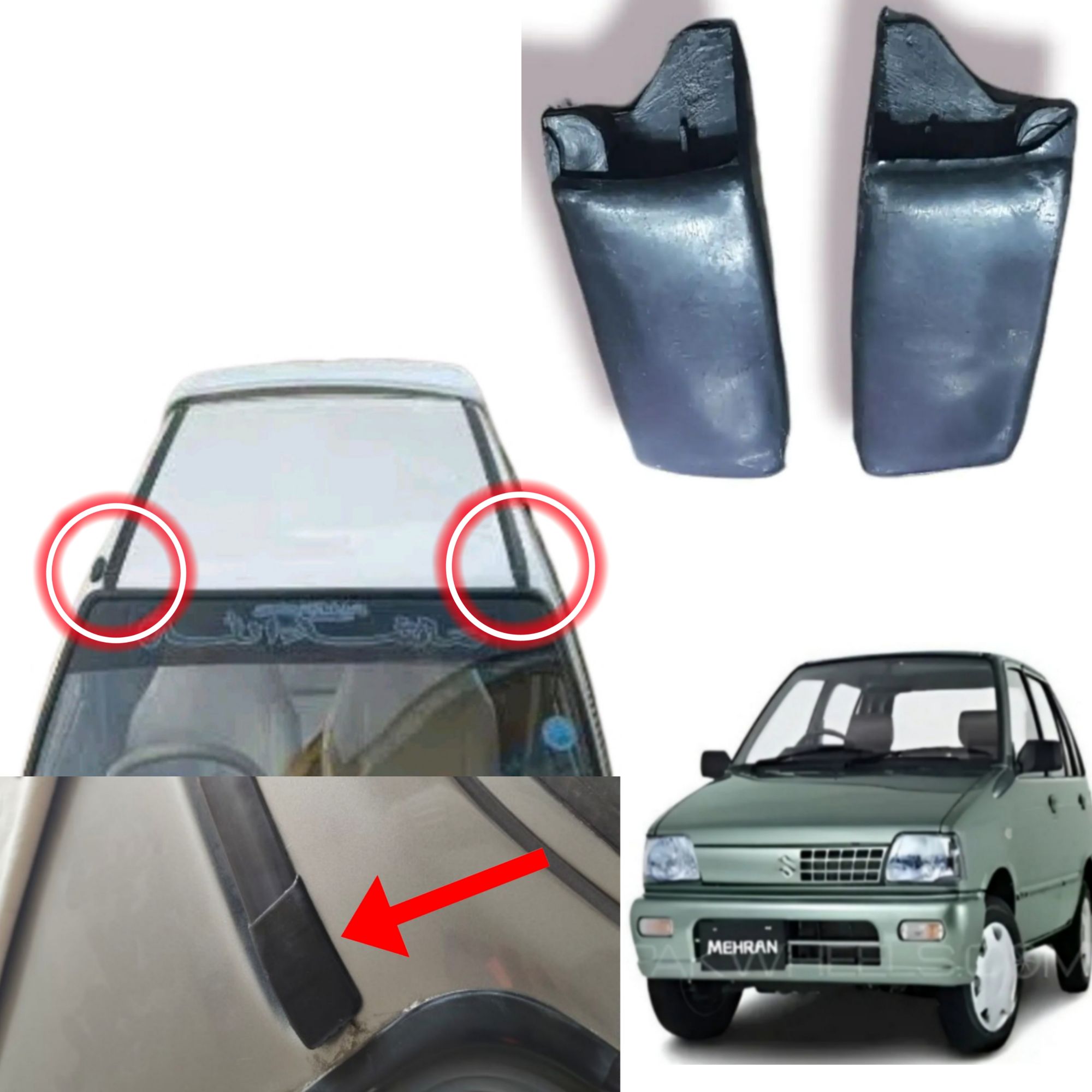 Suzuki Mehran Roof Corner ( 2 ) Pieces Set / Roof Rubber Corner Front ...