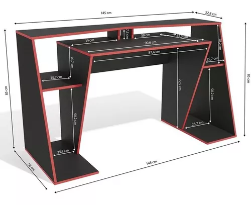 Large Gaming Table desk unique design with plenty of storage space ...