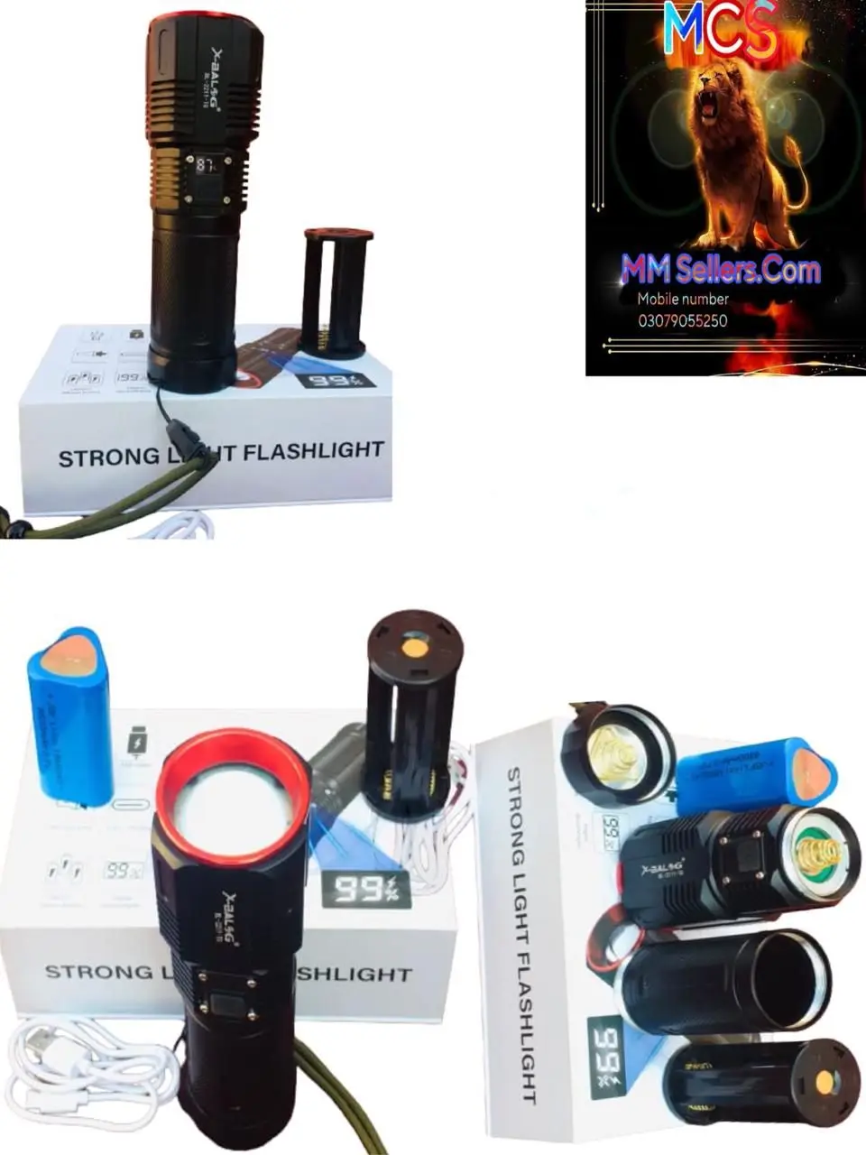 Rechargeable Multi Functional Emergency LED Charge Display X-Balog BL ...