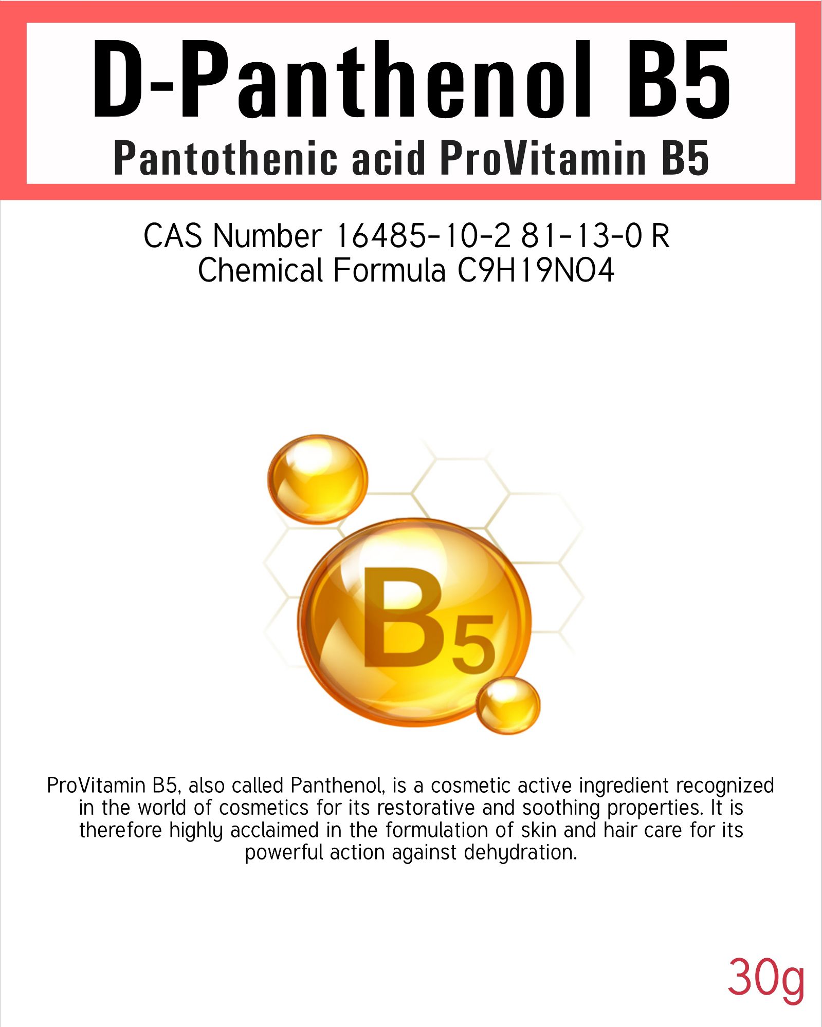 D-Panthenol Powder 30g | Pantothenic acid | Daraz.pk