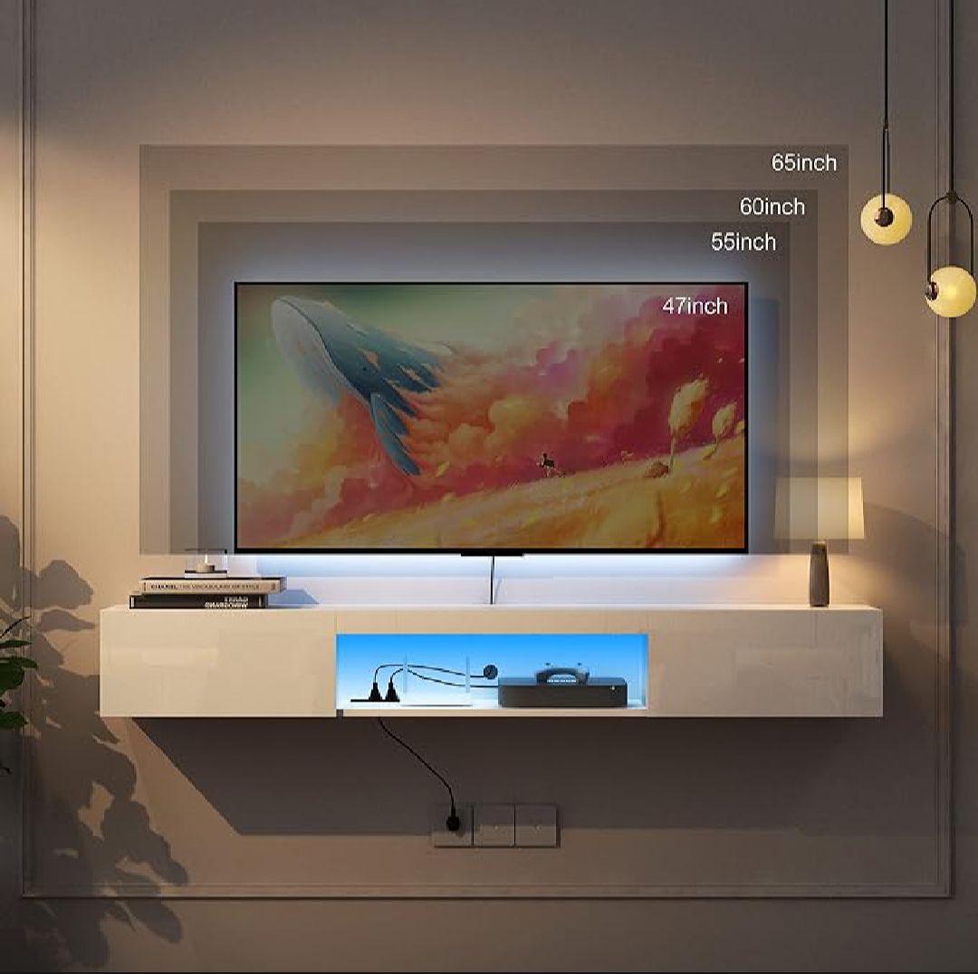 Led tv shelf 42-60 Inches Wall mounted Lcd racks Wall Mounted Media ...