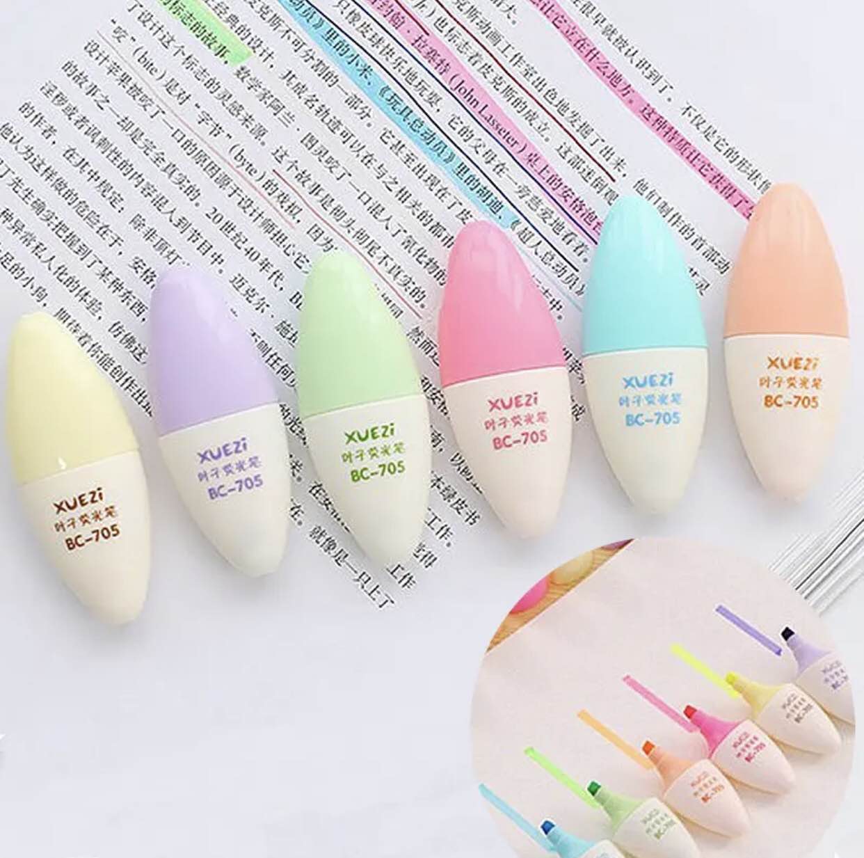 6 mini Cute highlighter box for School Supplies | Daraz.pk
