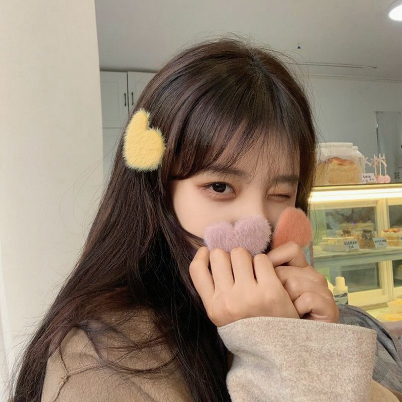 Fluffy heart pins pack of one for girls / korean pin | Daraz.pk