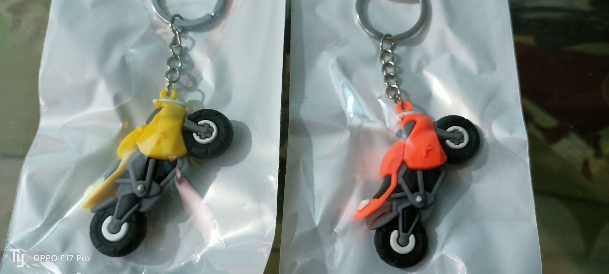 unique design PVC bike keychain for keys bags purse zipper wallet ...