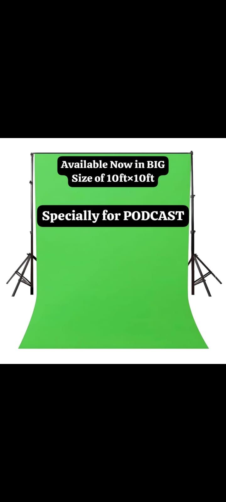 10x10 feet Green Screen - Chroma Key joint in center - Studio Backdrop ...