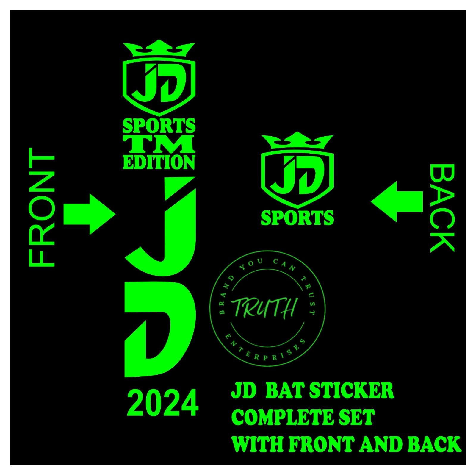 jd bat sticker complete set for all type bats from truthenterprises ...