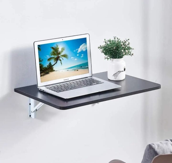 Wall mounted folding laptop table/computer table with foldable brackets ...