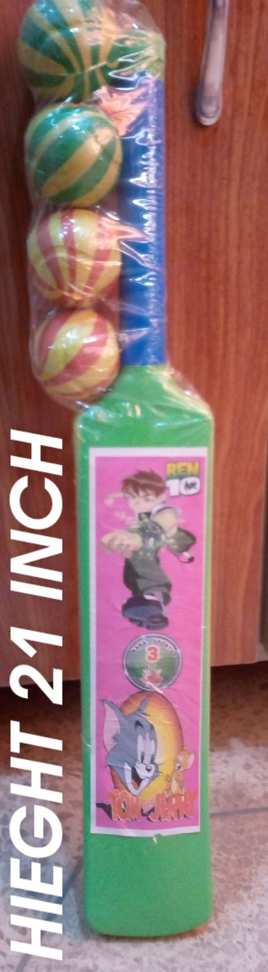 mini Plastic Cricket bat for kids with 4 plastic balls | Daraz.pk