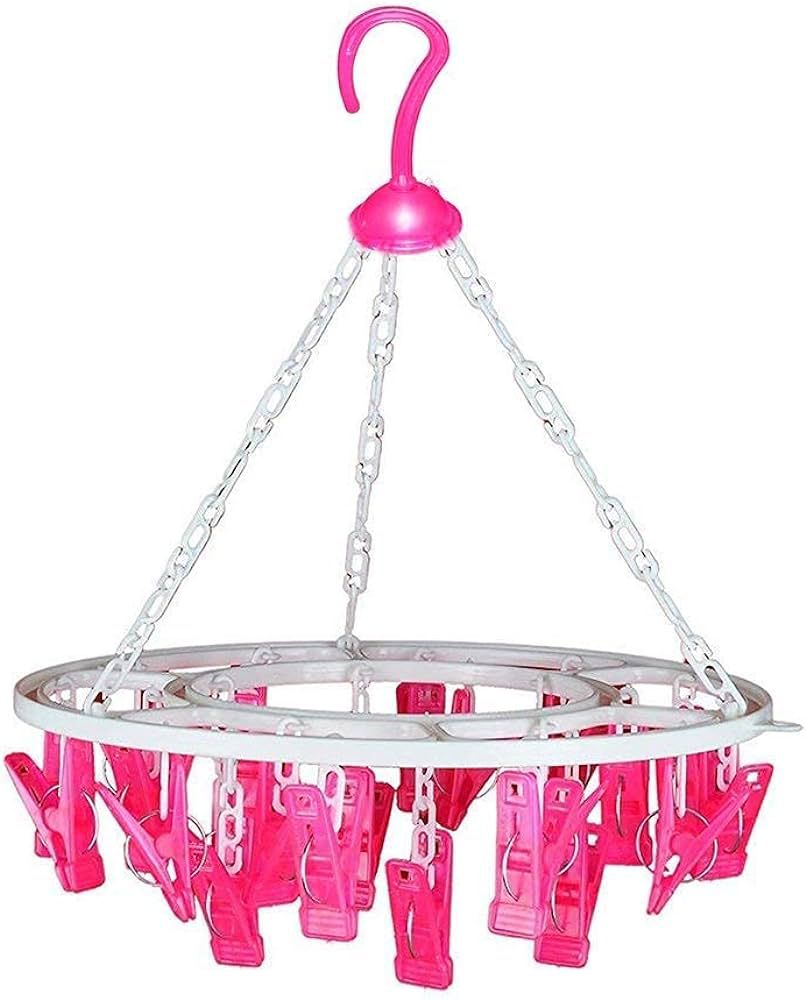Clothes Hangers with 18 Clips, Sock Underwear Baby Clothes Hanger ...