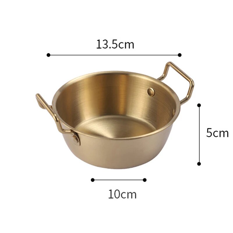 1pc 304 Stainless Steel Golden Instant Noodle Bowl Korean Rice Wine ...