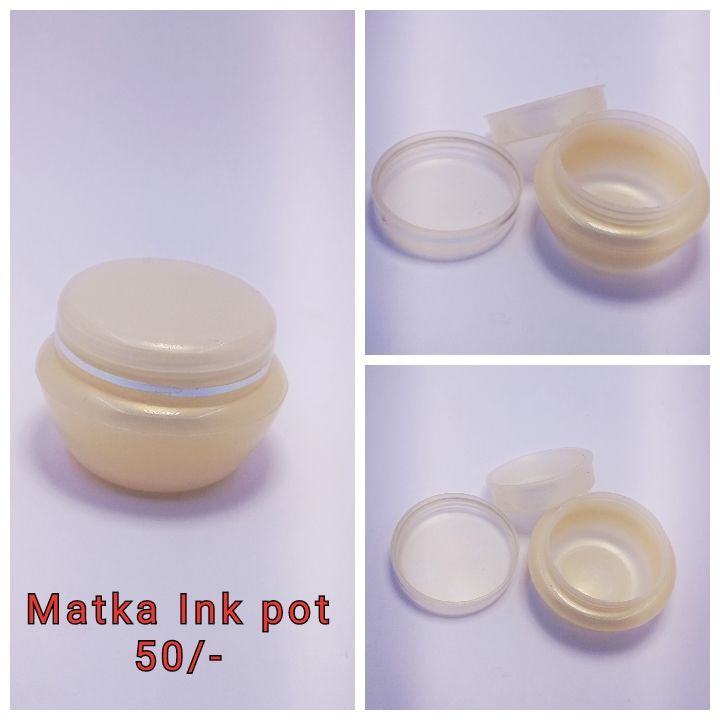 Matka Inkpot for Ink Pack of 5 Plastic Jar Fine Quality Best for ink ...