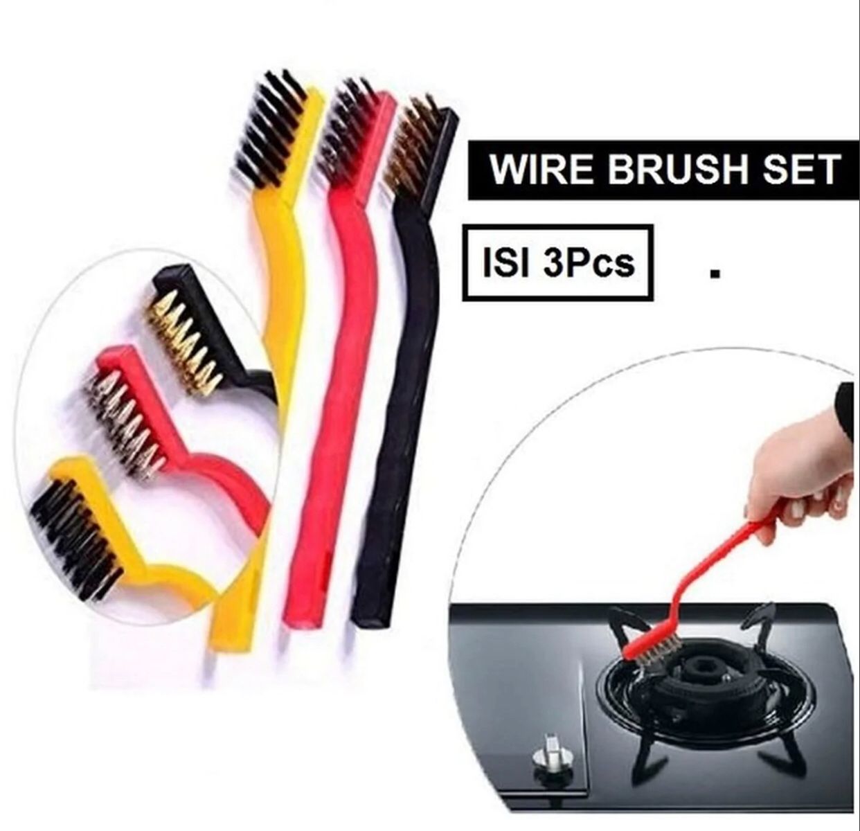 Pack of 3 Mini Wire Brush Set | Daraz.pk