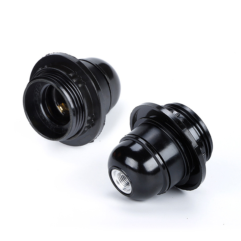Black E27 Self-locking Bakelite Lamp Holder E14 Cap Screw LED Light ...