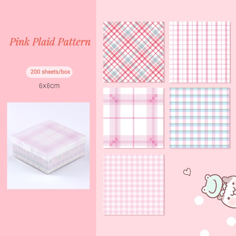 5 Colors Boxed Plaid Note Paper, DIY Plaid Holic Scrapbook Stickers ...