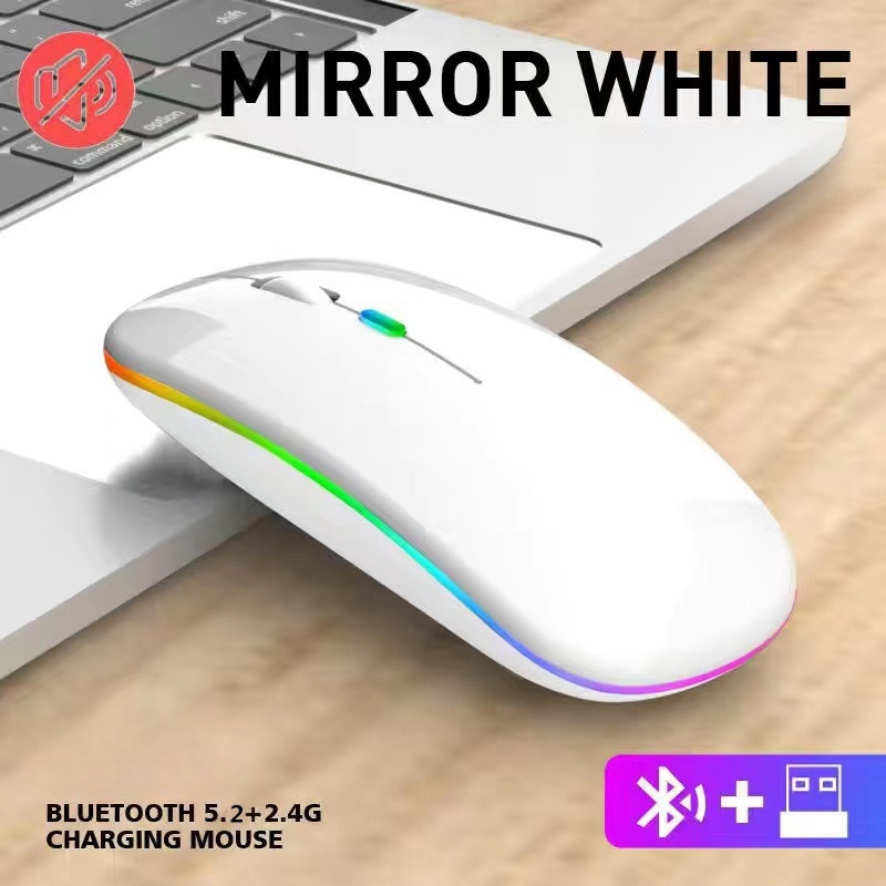 Wireless Mouse RGB Rechargeable Mice Wireless Computer Mause LED ...