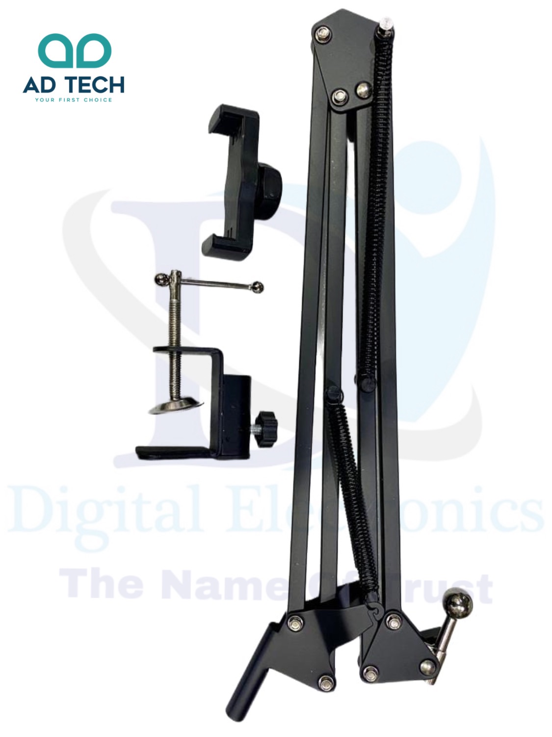 ADTECH Overhead Mobile Arm Stand with Articulating Holder for Streaming ...