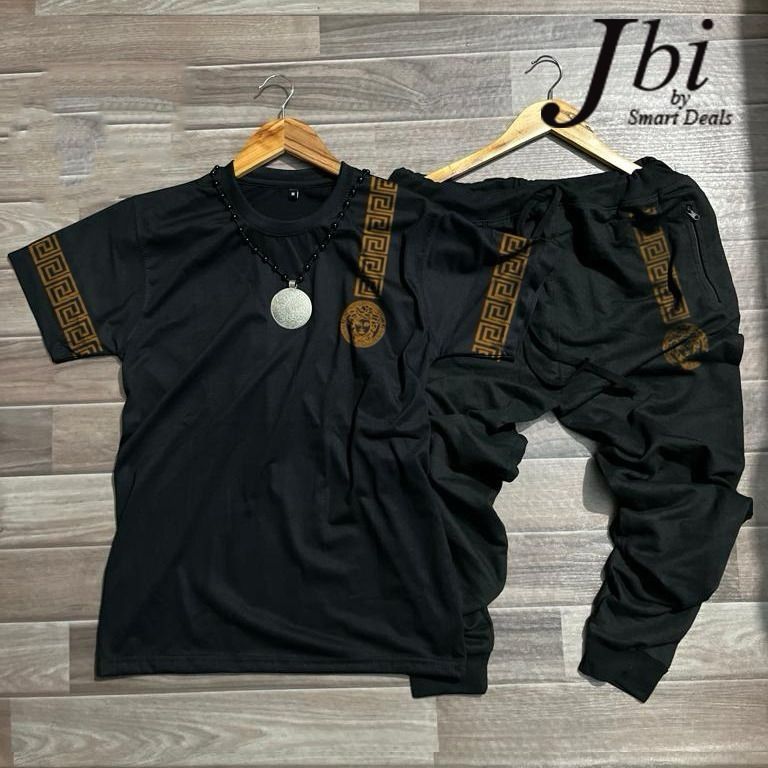 New Versace Black Tracksuit For Men Summer Newly Comfortable Black ...