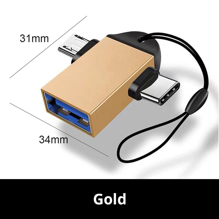 Aluminum Alloy 2 In 1 Android OTG Adapter Mobile Phone Adapter Usb ...