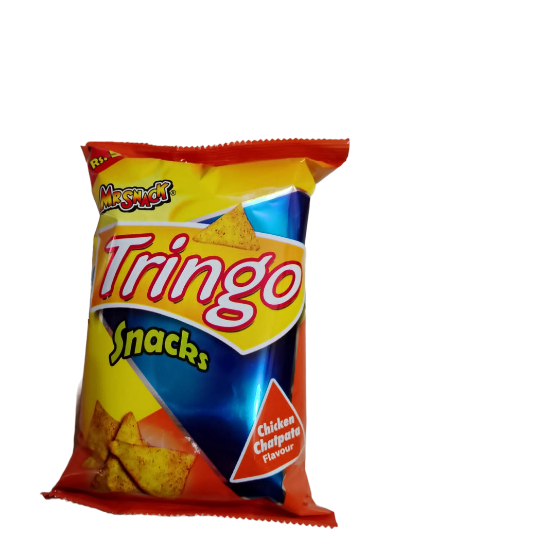 Tringo snacks 🥨 chicken chat pata flavoure 12 pcs package pack. M pack | Daraz.pk