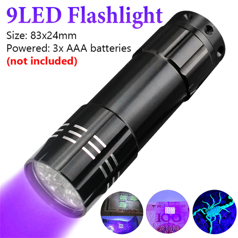 UV Flashlight Purple White Dual Light 395nm Ultraviolet Torch Zoom ...