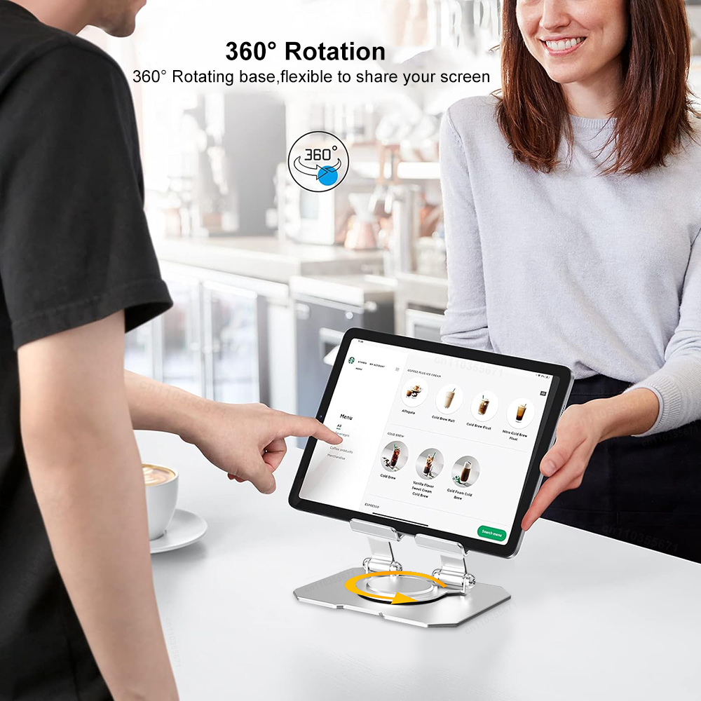 Tablet Holder Carbon Steel Stand with 360° Rotation Adjustable Stand ...