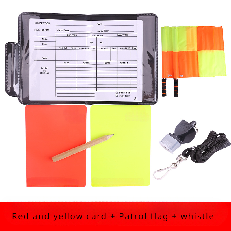Football referee card game, referee patrol flag, red and yellow card ...