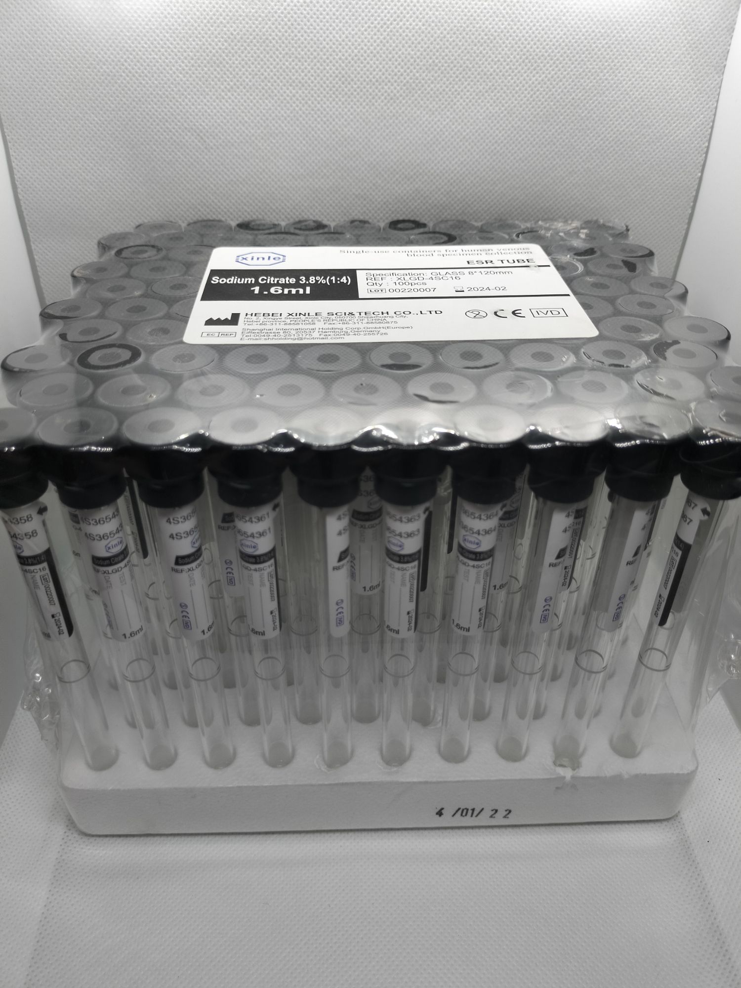 ESR Fast Detecting Tubes (1.6ml) for Quick Sedimentation Rate Analysis ...