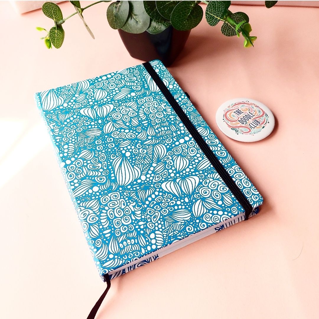 Sky Blue Doodle Journal Dotted or Lined Page Notebook Doodle Diary ...