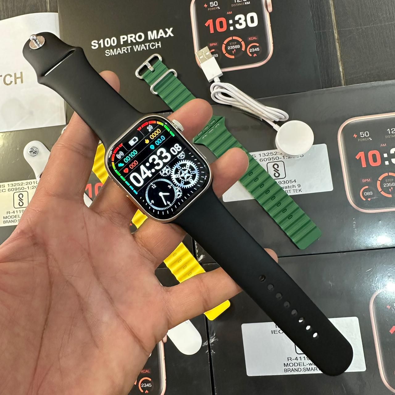 S100 pro max 4 in 1 combo Smartwatch Health monitor HD display ...