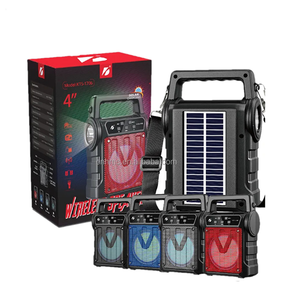 KTS 1706 Solar Rechargeable MP3 Portable with 4 inches Loud Speaker ...