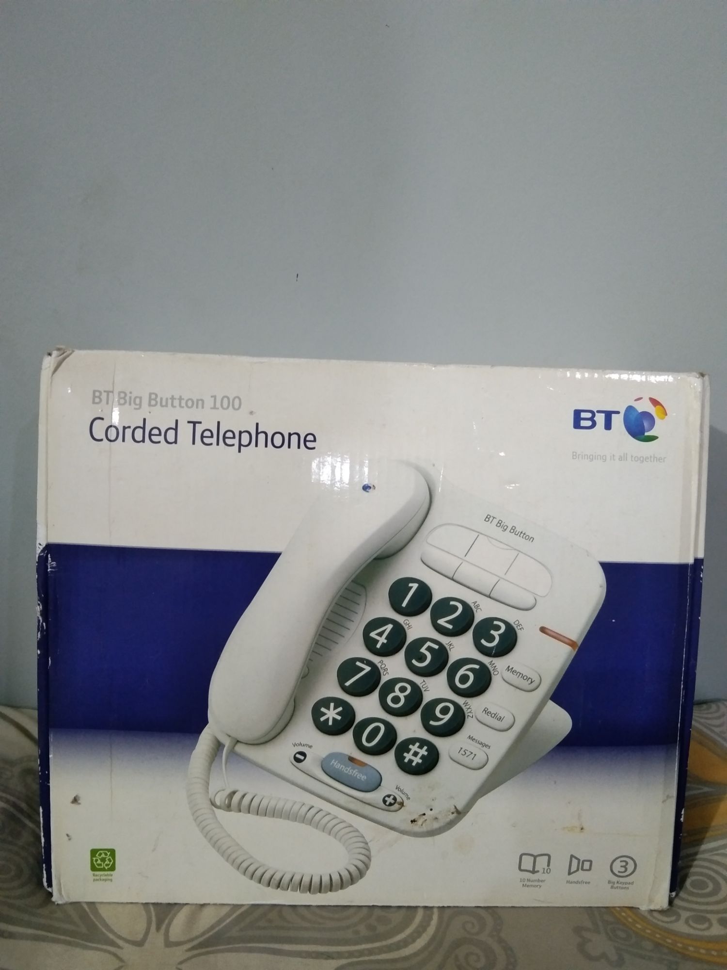 BT Big Button 100 Single Line Corded Phone | Daraz.pk