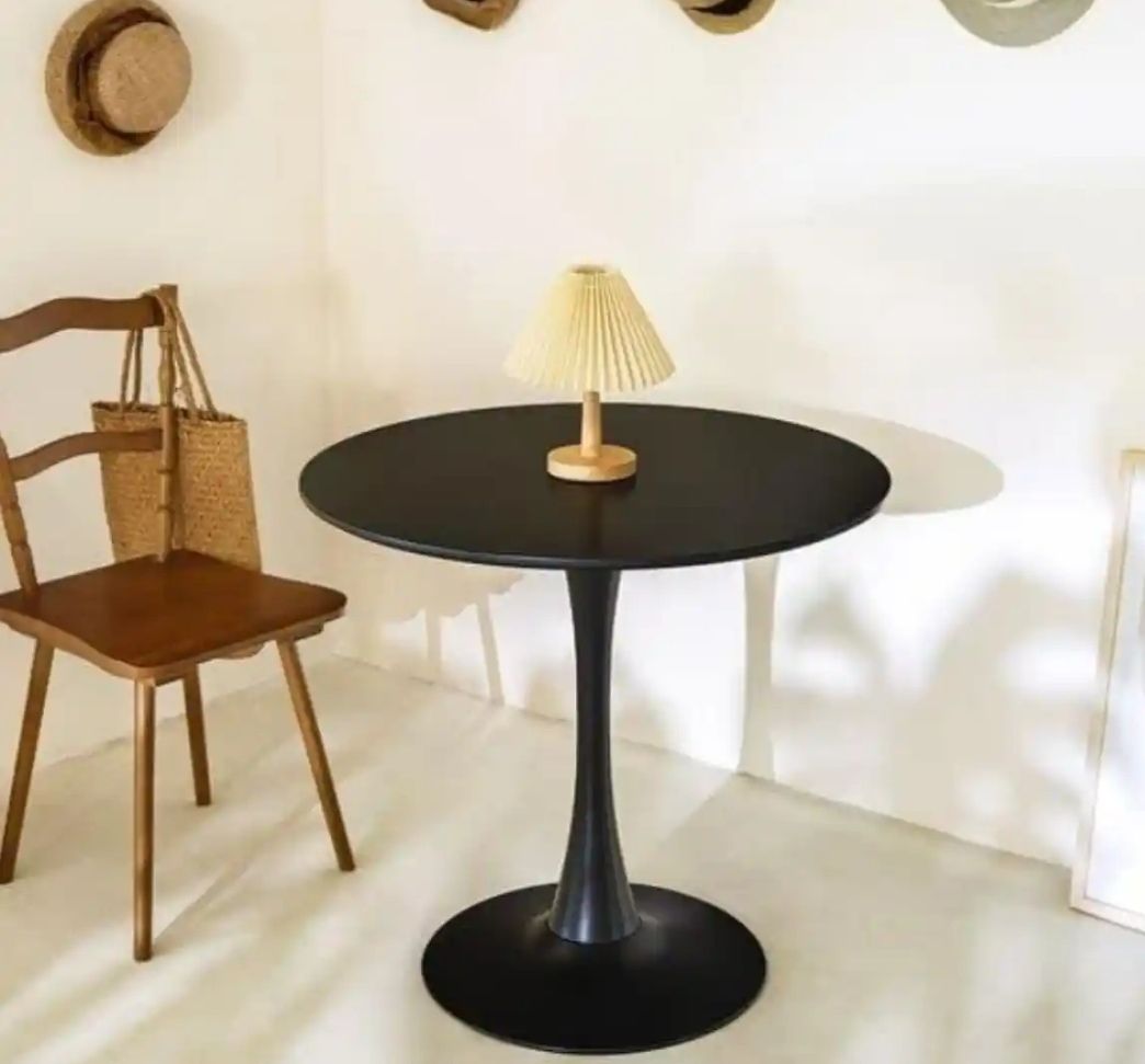 Coffee Table black single leg table | Daraz.pk