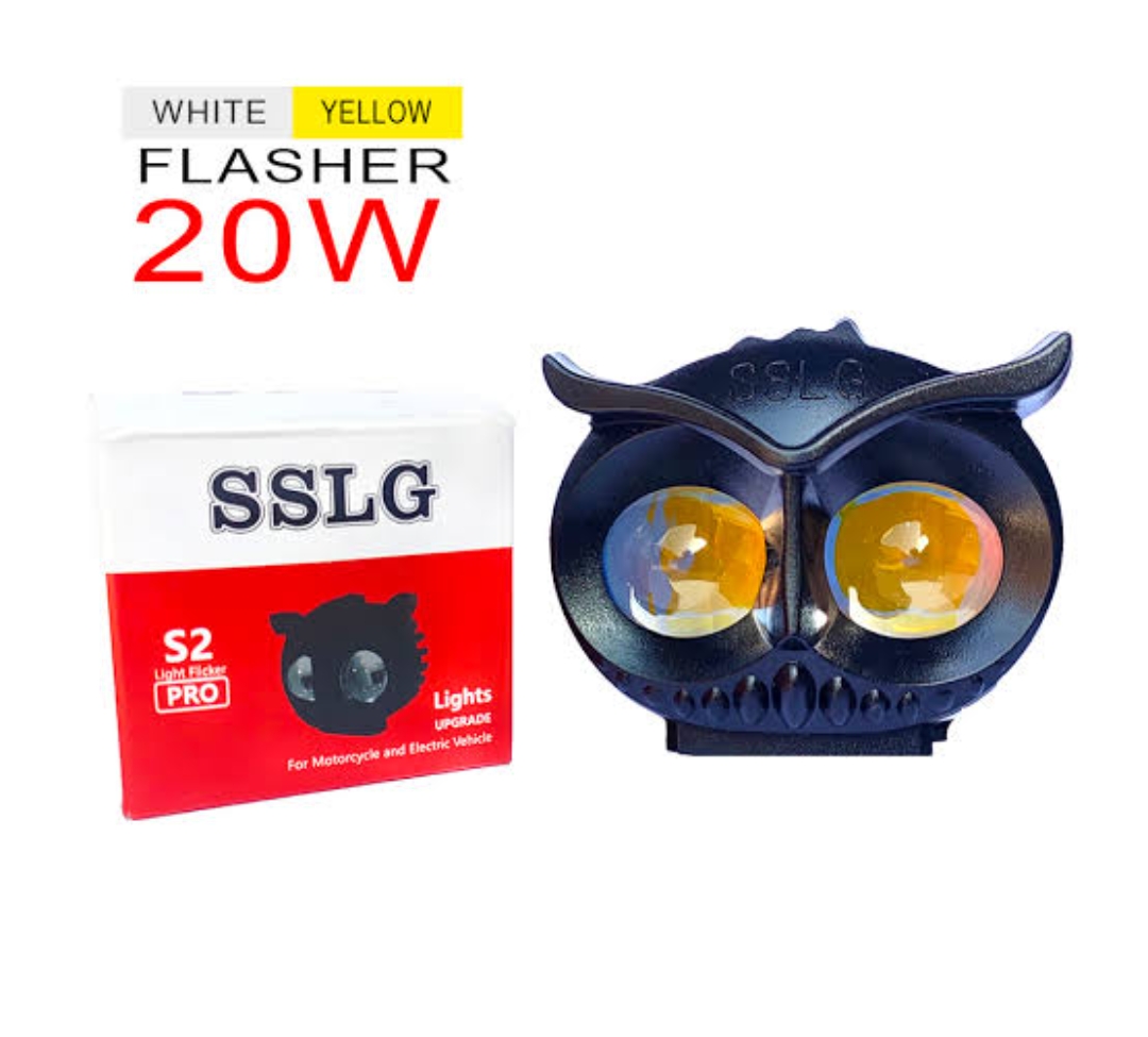 1-PCS of SSLG Shilan OWL EYE LED Long Range Plastic Body OWL Mini Driving Light Dual Colour ...