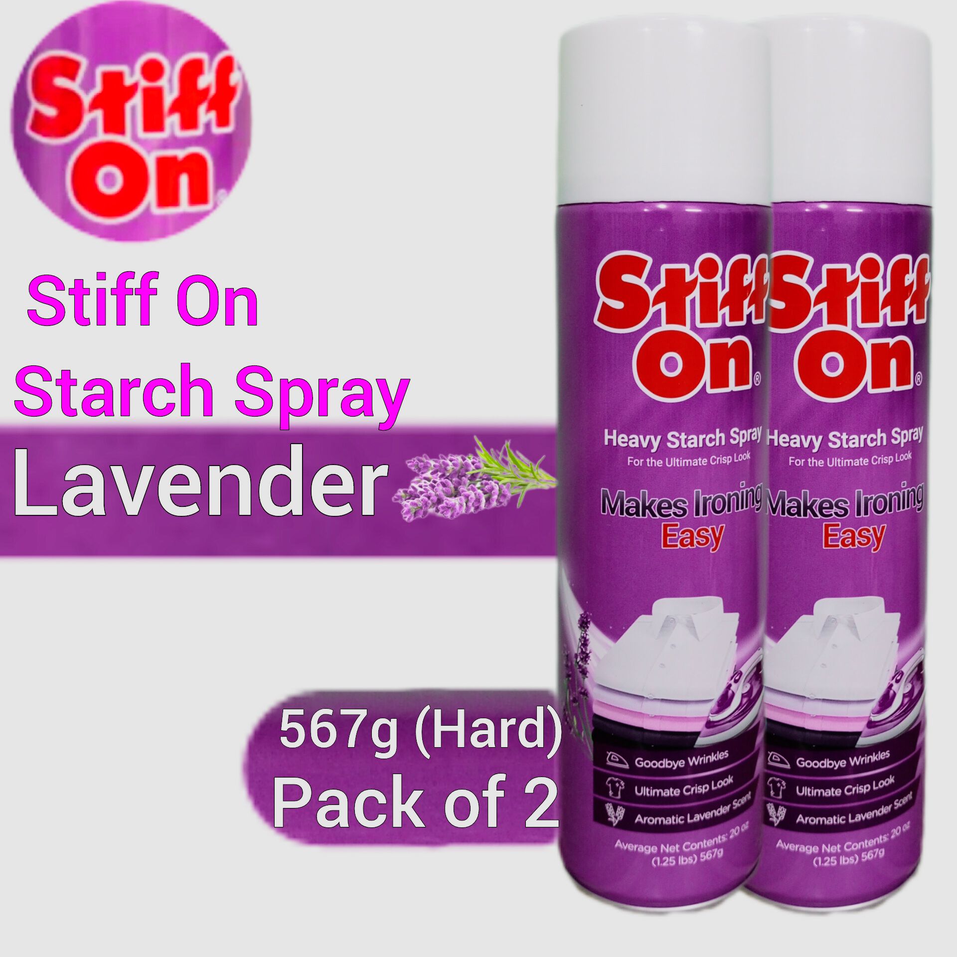 Stiff On Heavy Starch Lavender Scent Spray -567g (Extra Hard) - (Pack ...