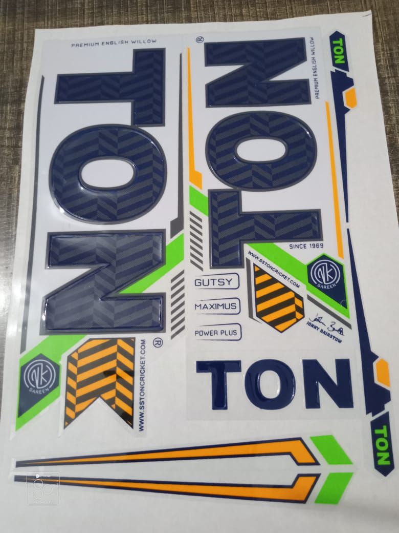 New 3D 2024 Ton Black And Yellow Edition Cricket Bat sticker ...