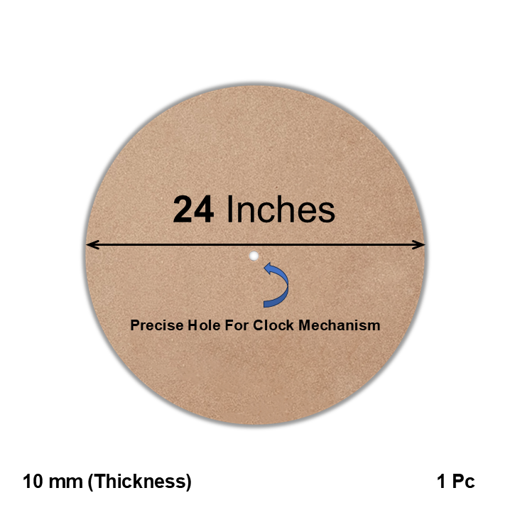MDF Clock Base | 24 Inch Diameter | 10mm Thick MDF Clock Base for Resin ...