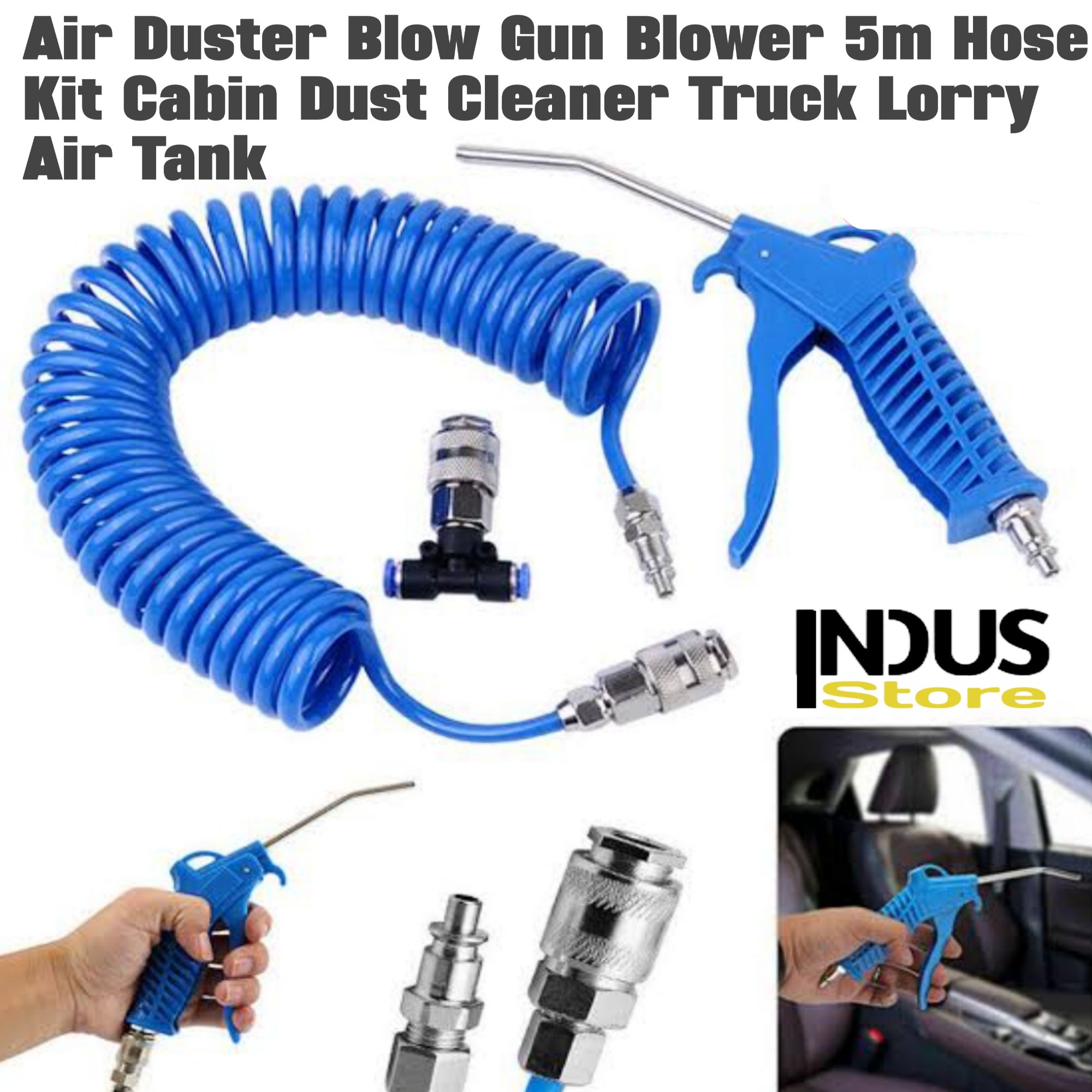 Car Air Duster Spray Gun with 5m Coiled Hose Truck Dust Blower Clean ...