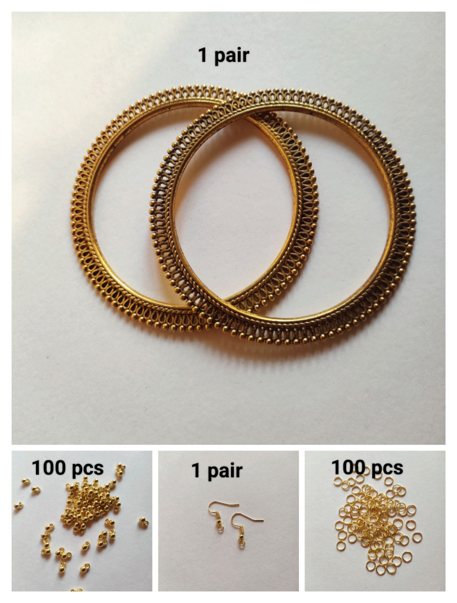 Resin Jhumka Base big size (jumpring+beads+earring hook) for DIY Work ...