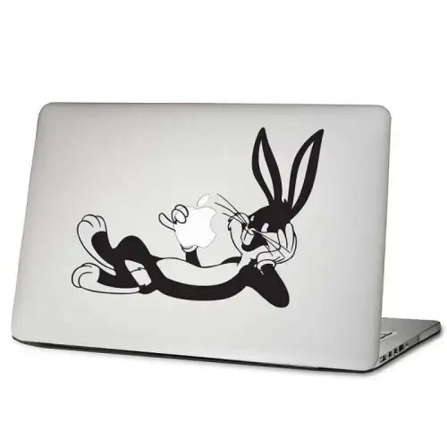 Laptop Sticker Vinyl Decal - Bugs Bunny eat App*le Laptop Sticker Decal ...